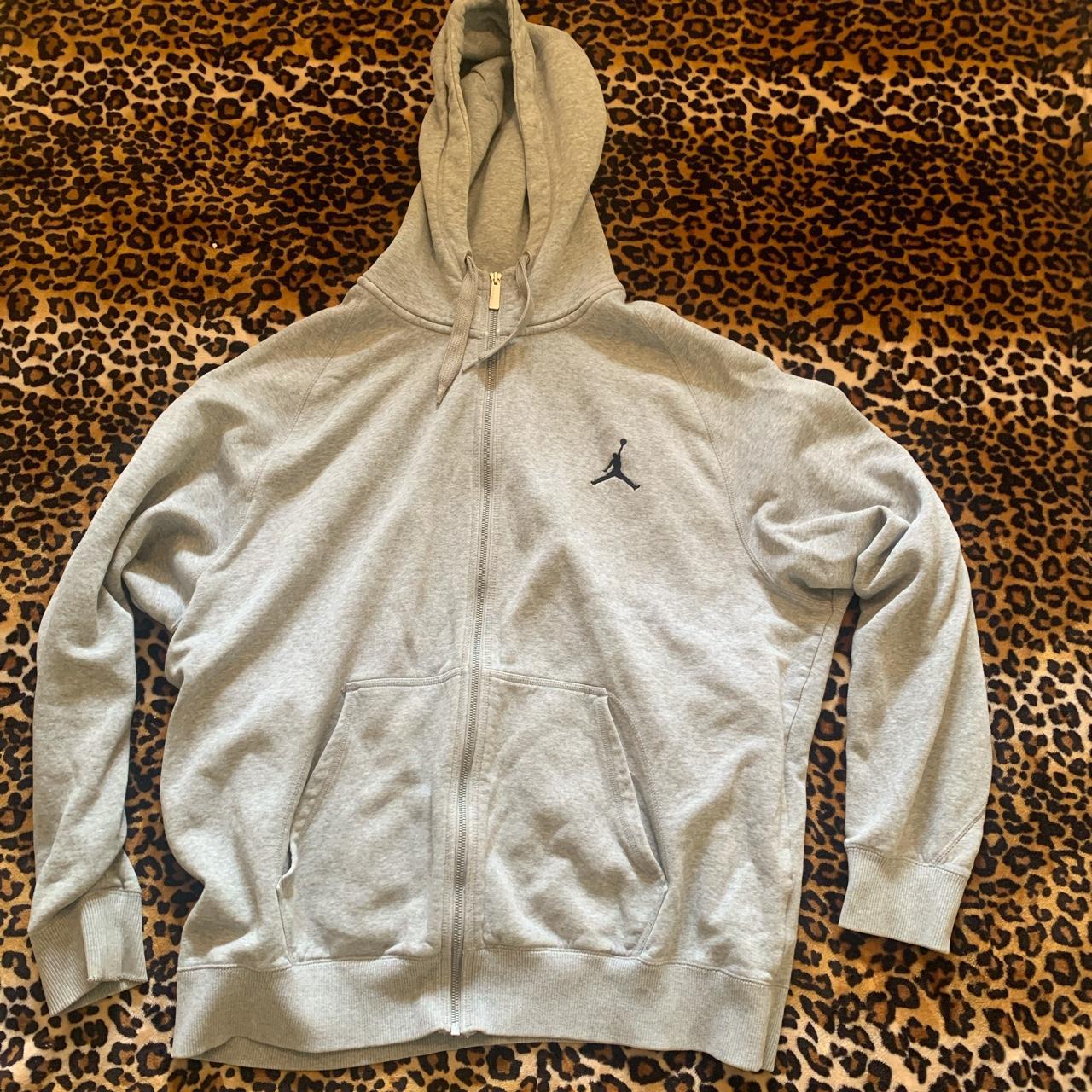 Nike air jordan grey zip up jacket XL No... - Depop