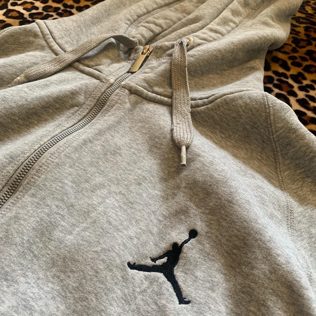 Nike air jordan grey zip up jacket XL No... - Depop