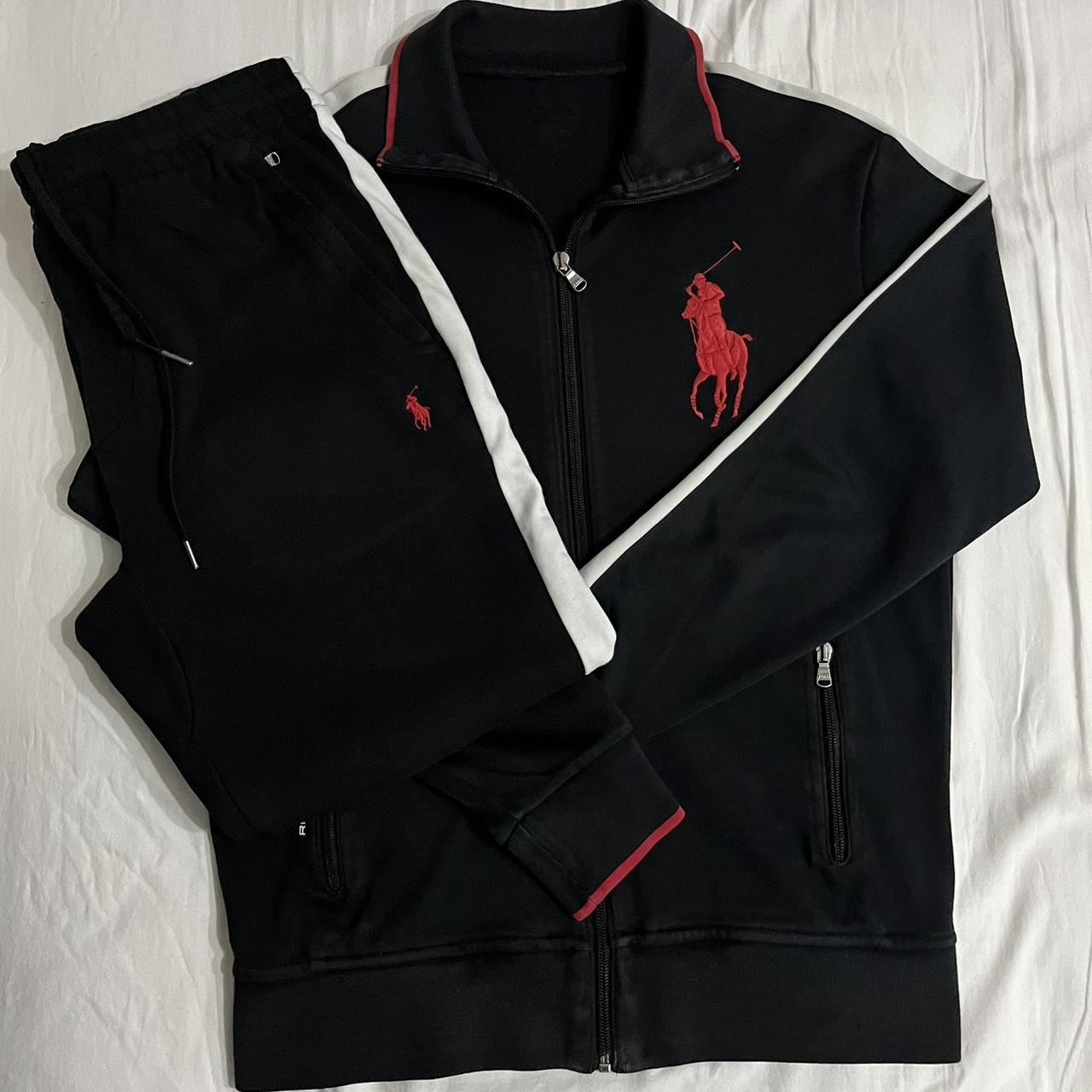 Ralph Lauren tracksuit red/black - amazing condition... - Depop
