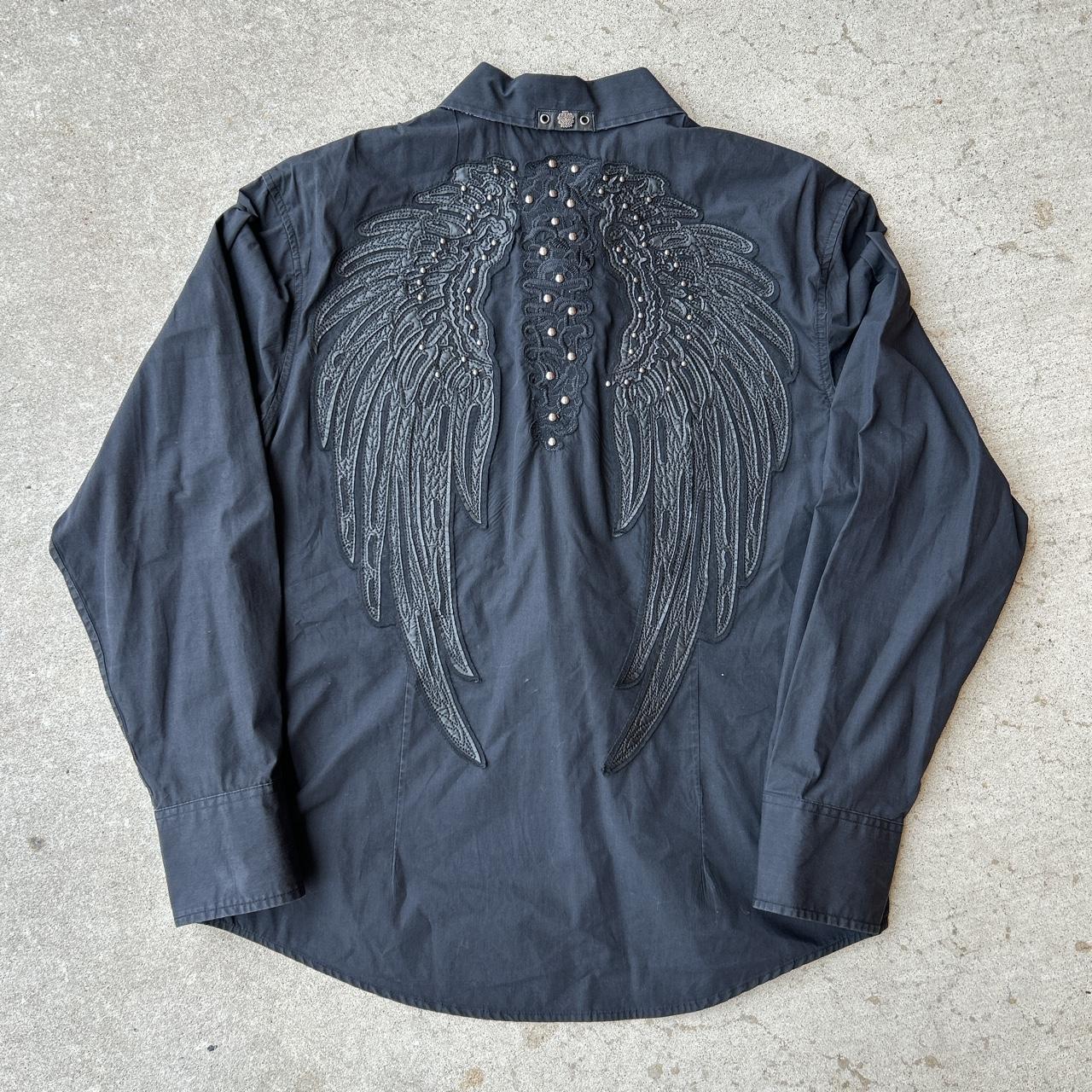 Y2K Affliction Style Button-Up. Super sick shirt in... - Depop