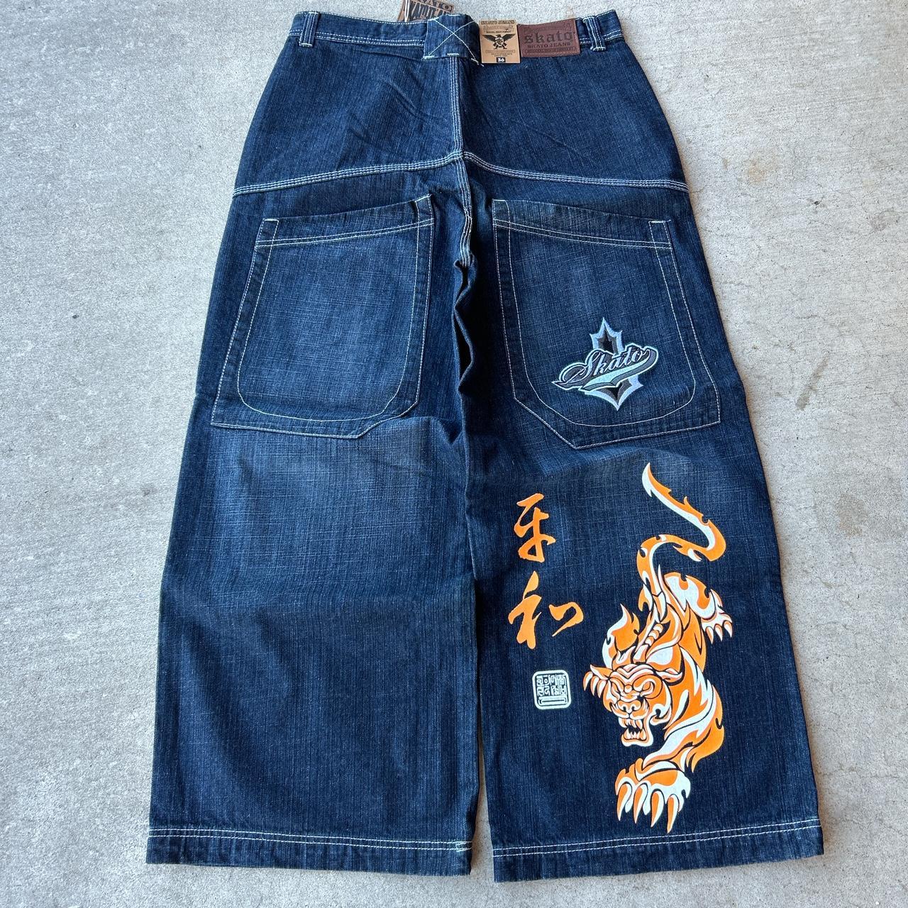 90s Y2K JNCO Style Skate Denim. Super sick Wideleg... - Depop