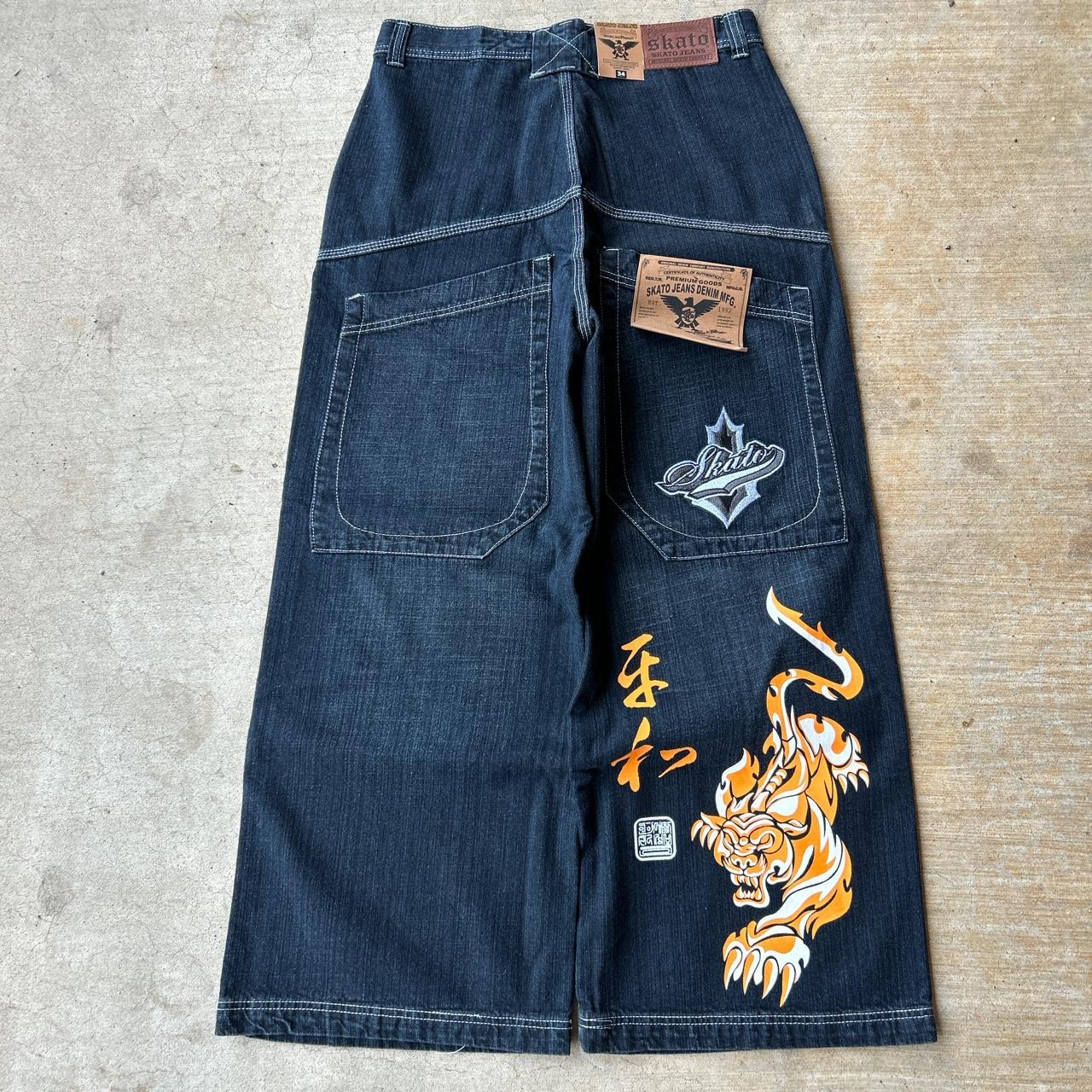 90s Y2K JNCO Style Skate Denim. Super sick Wideleg... - Depop