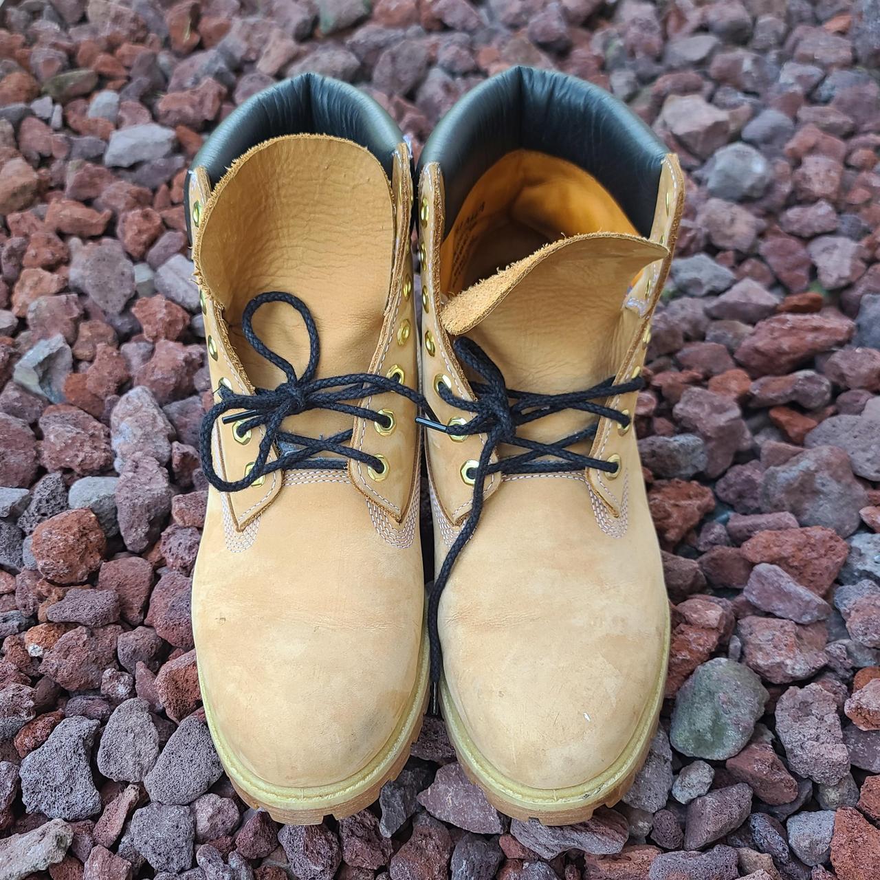 Men's timberland double sole boots! Pretty used size... - Depop