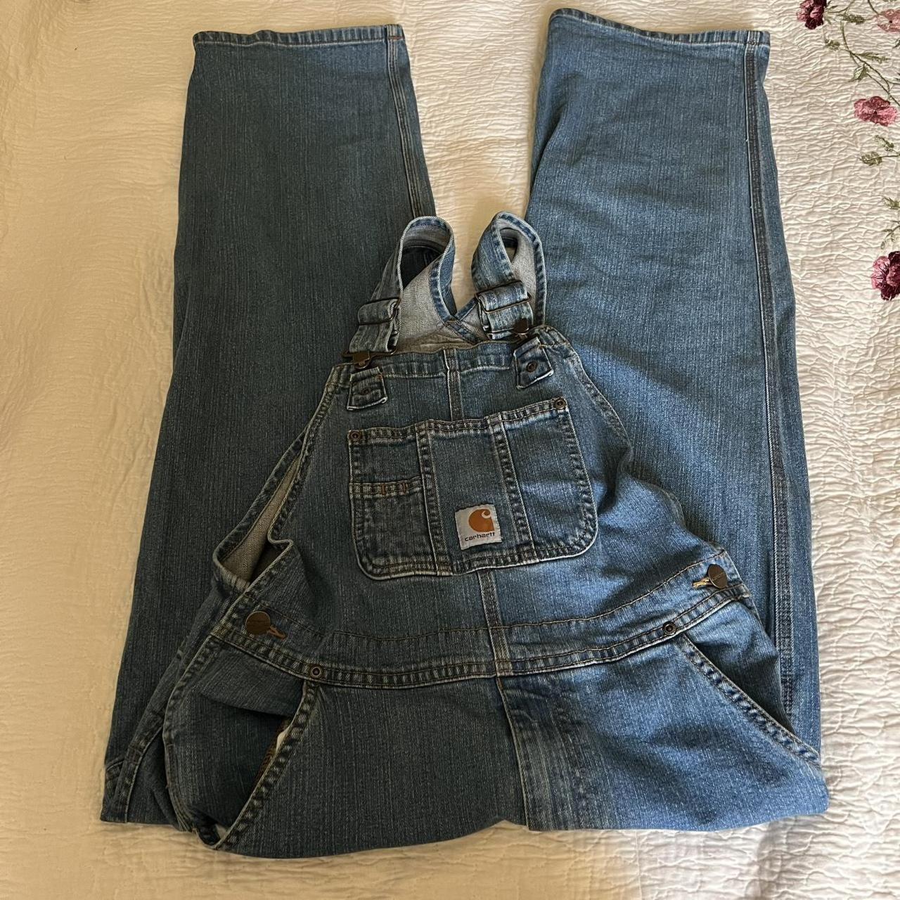 Repop: cute carhartt overalls, size 12 in kids so... - Depop