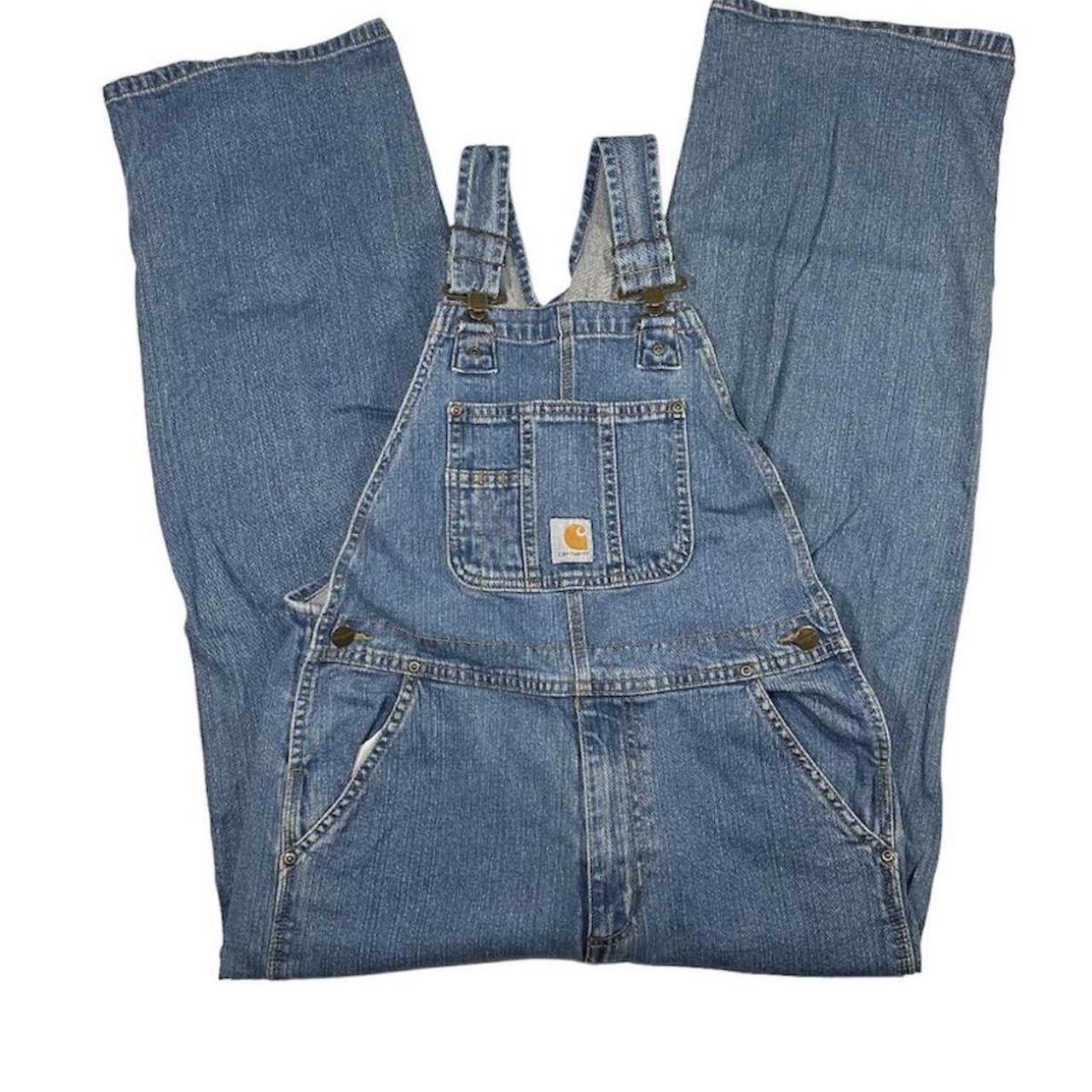 Repop: cute carhartt overalls, size 12 in kids so... - Depop