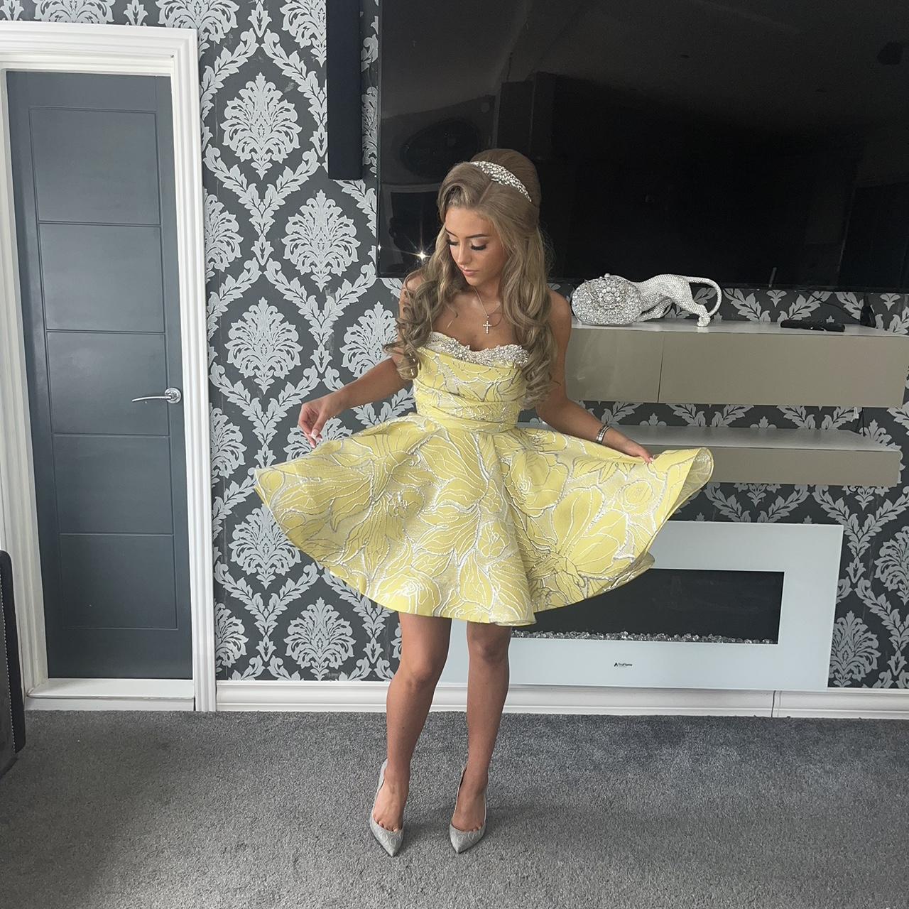 Embellished Lemon and silver mark melia dress Worn... - Depop