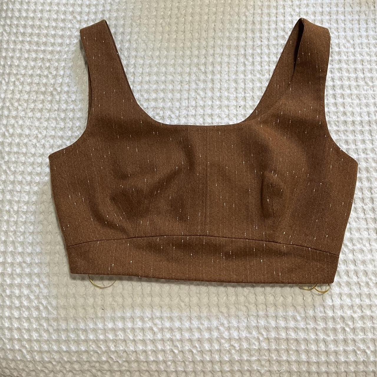 The Fifth Label Brown tweed fabric crop top Size... - Depop