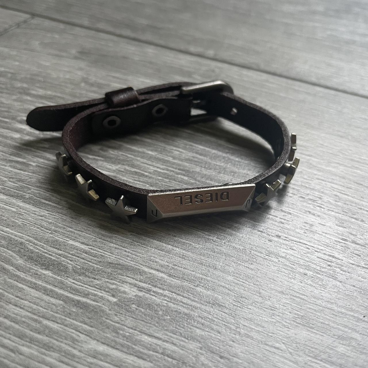 Leather Diesel bracelet with adjustable... - Depop