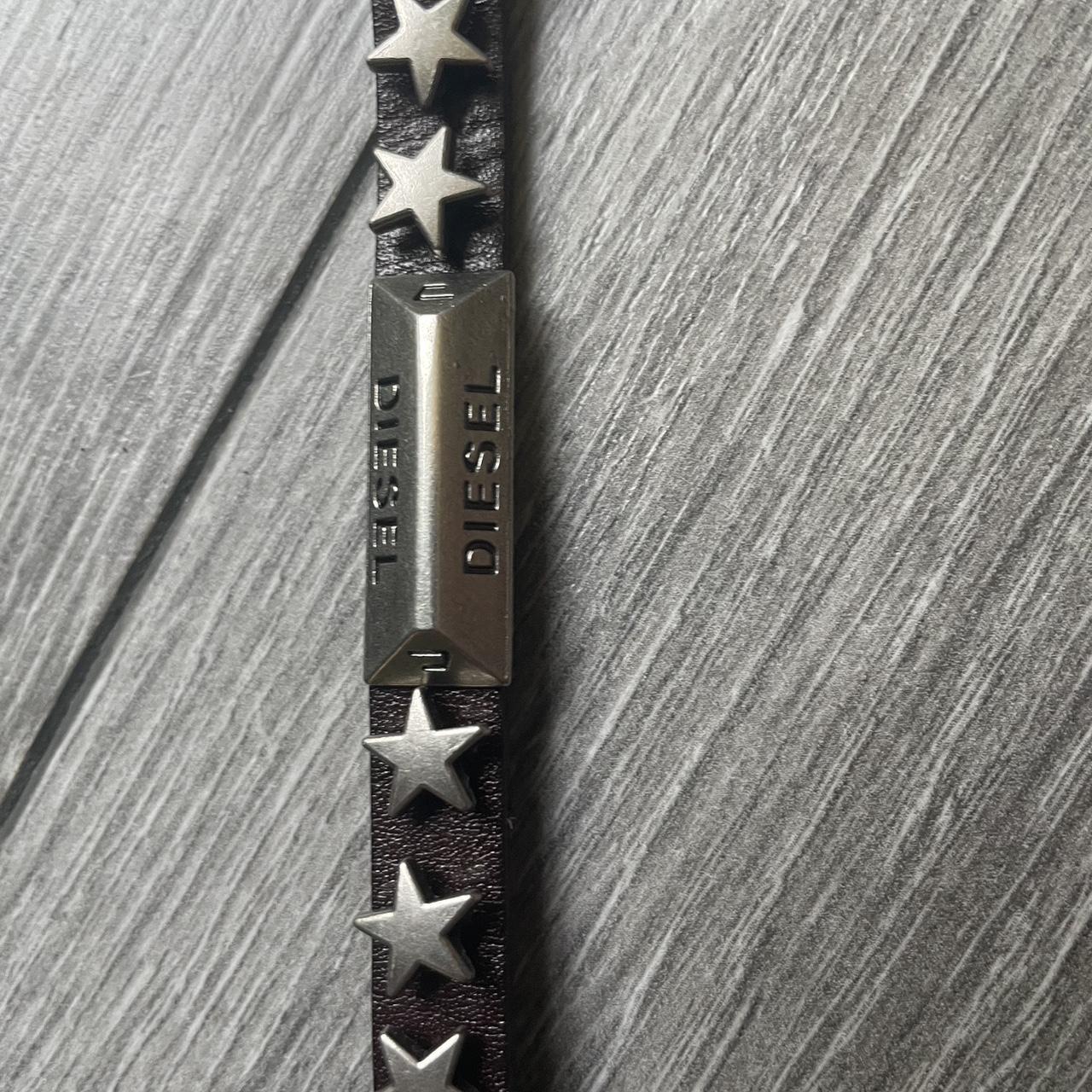 Leather Diesel bracelet with adjustable... - Depop