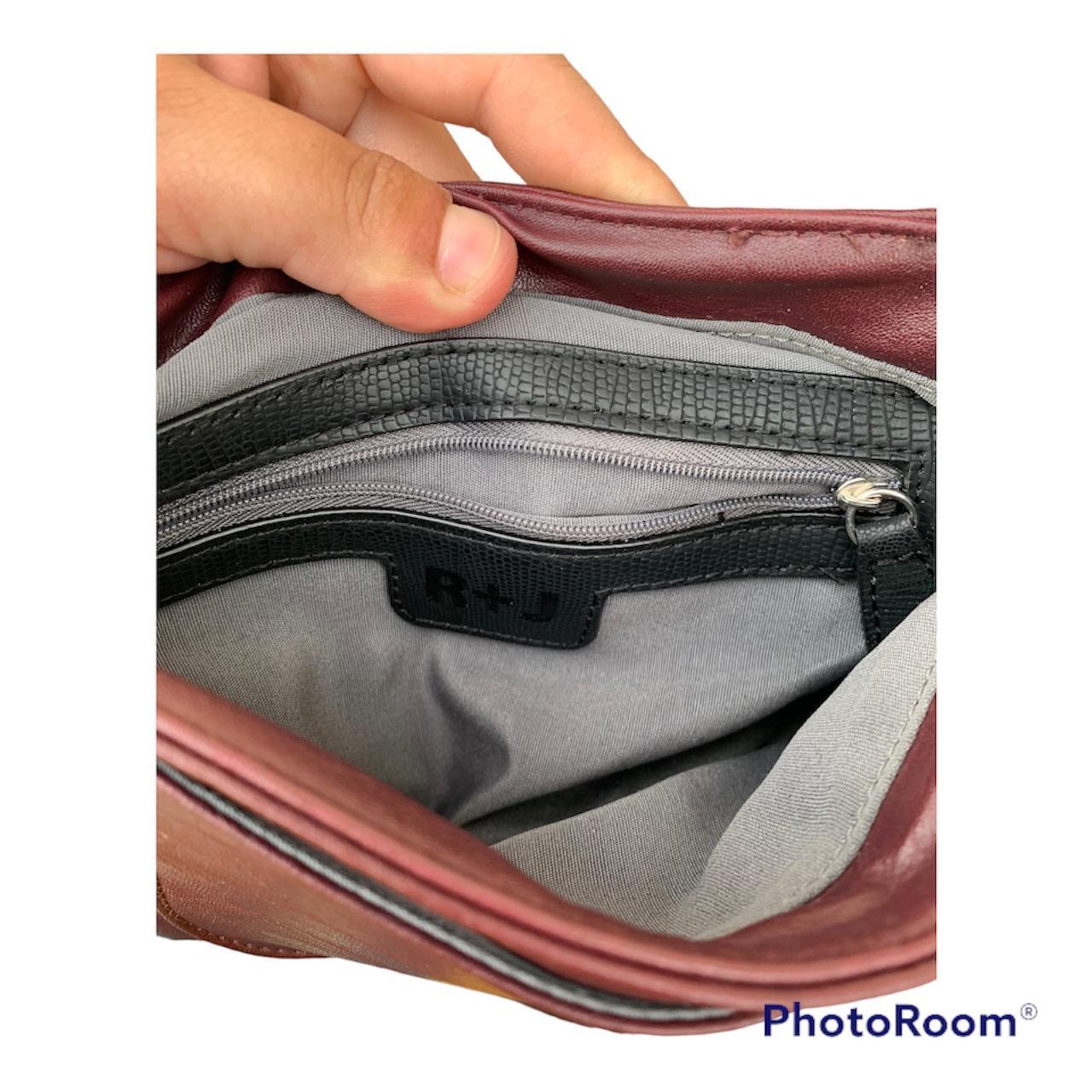 R+J small messenger crossbody bag in a burgundy... - Depop