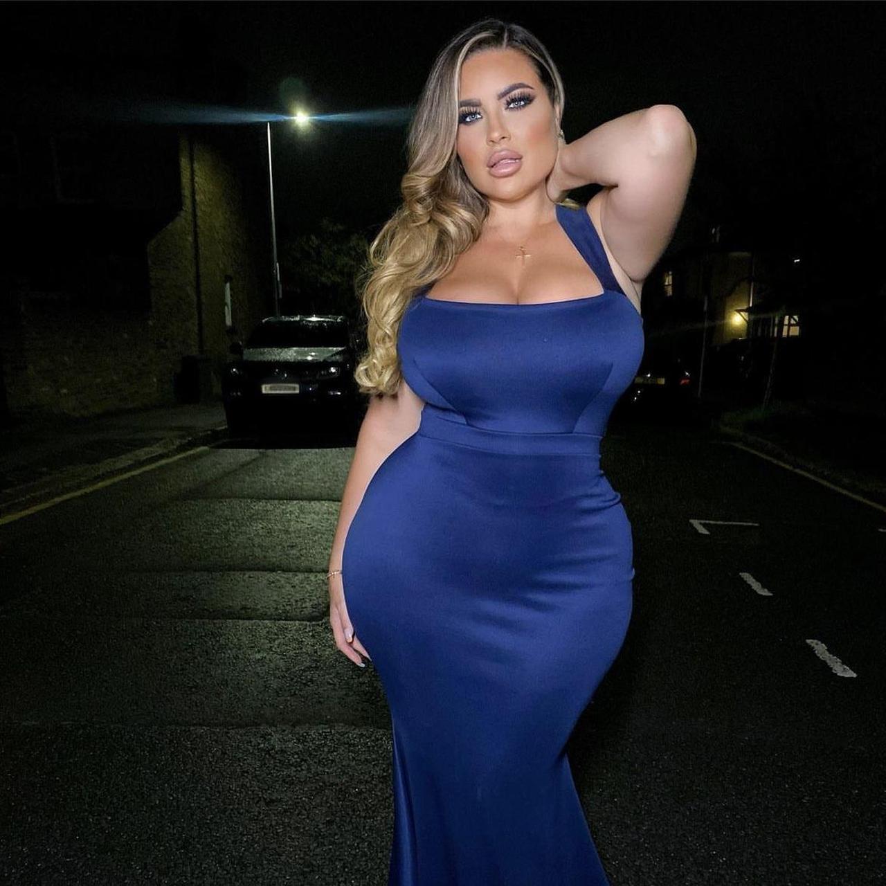 Rene K couture handmade dress. Electric blue.... - Depop