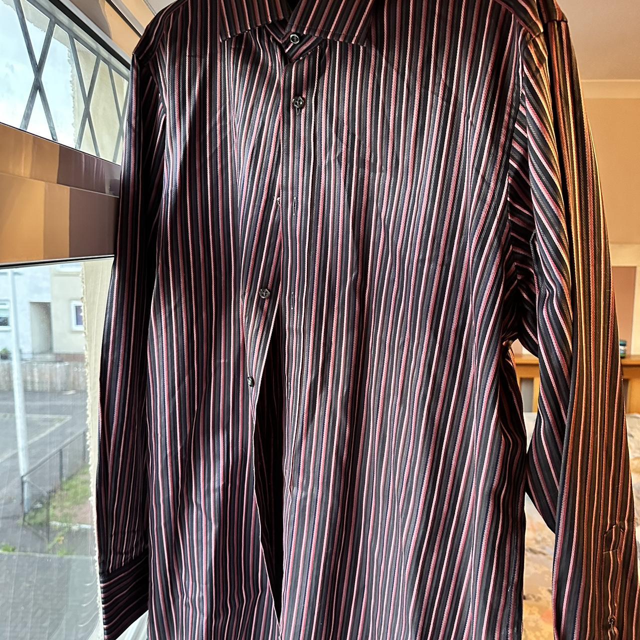 Racing green striped shirt. 17 inch neck Check out... - Depop