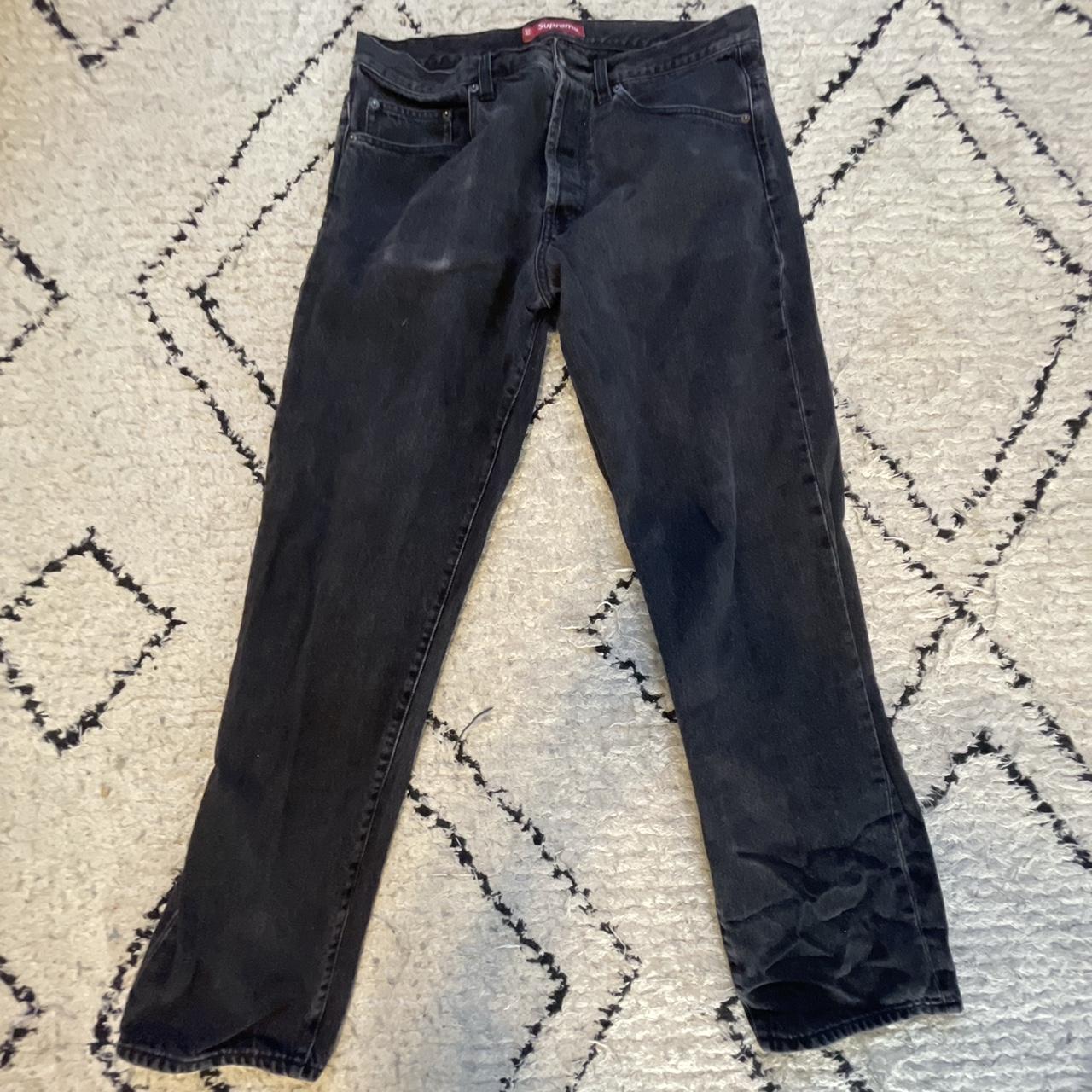 Black Supreme Jeans Regular Fit Supreme Jeans -... - Depop