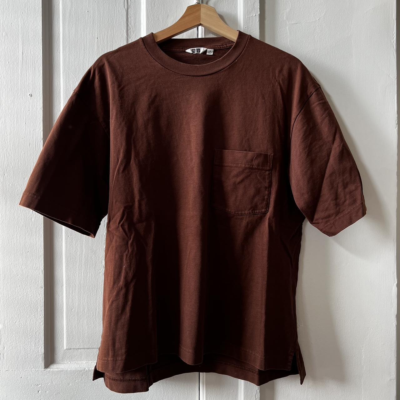 Brown Uniqlo U Boxy Tee - Medium - Depop