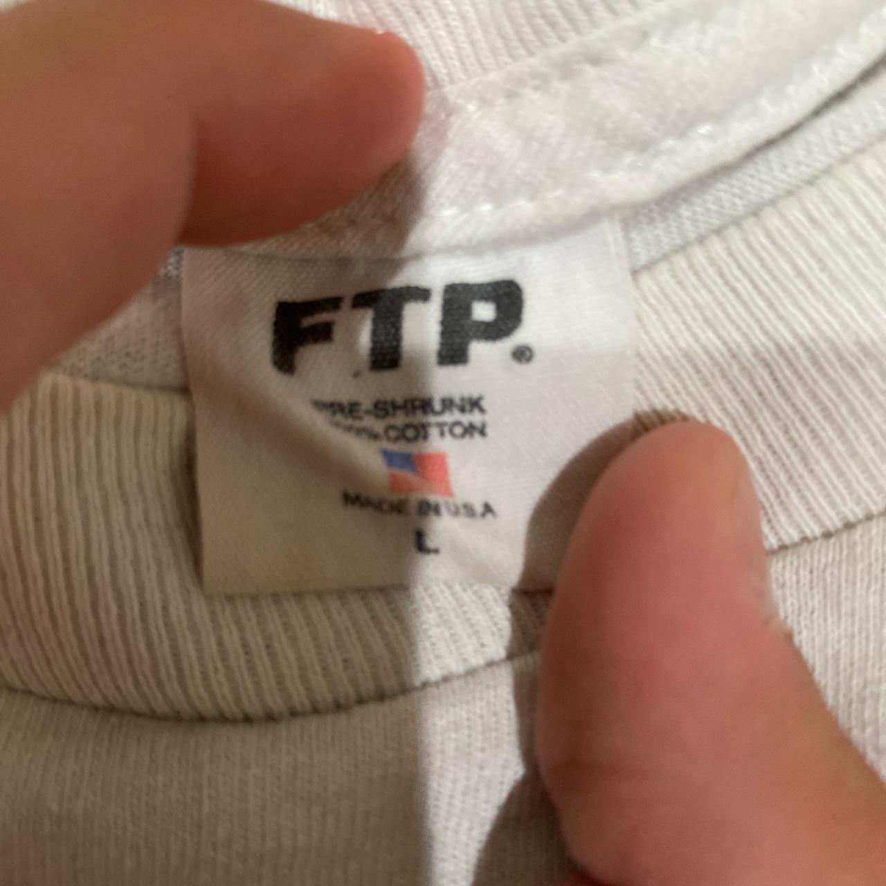 FTP Men's White and Red T-shirt | Depop