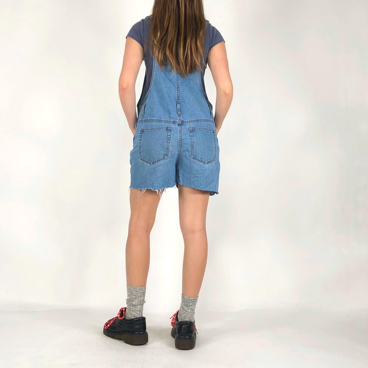 Vintage 90s denim shortalls! Adjustable straps.... - Depop