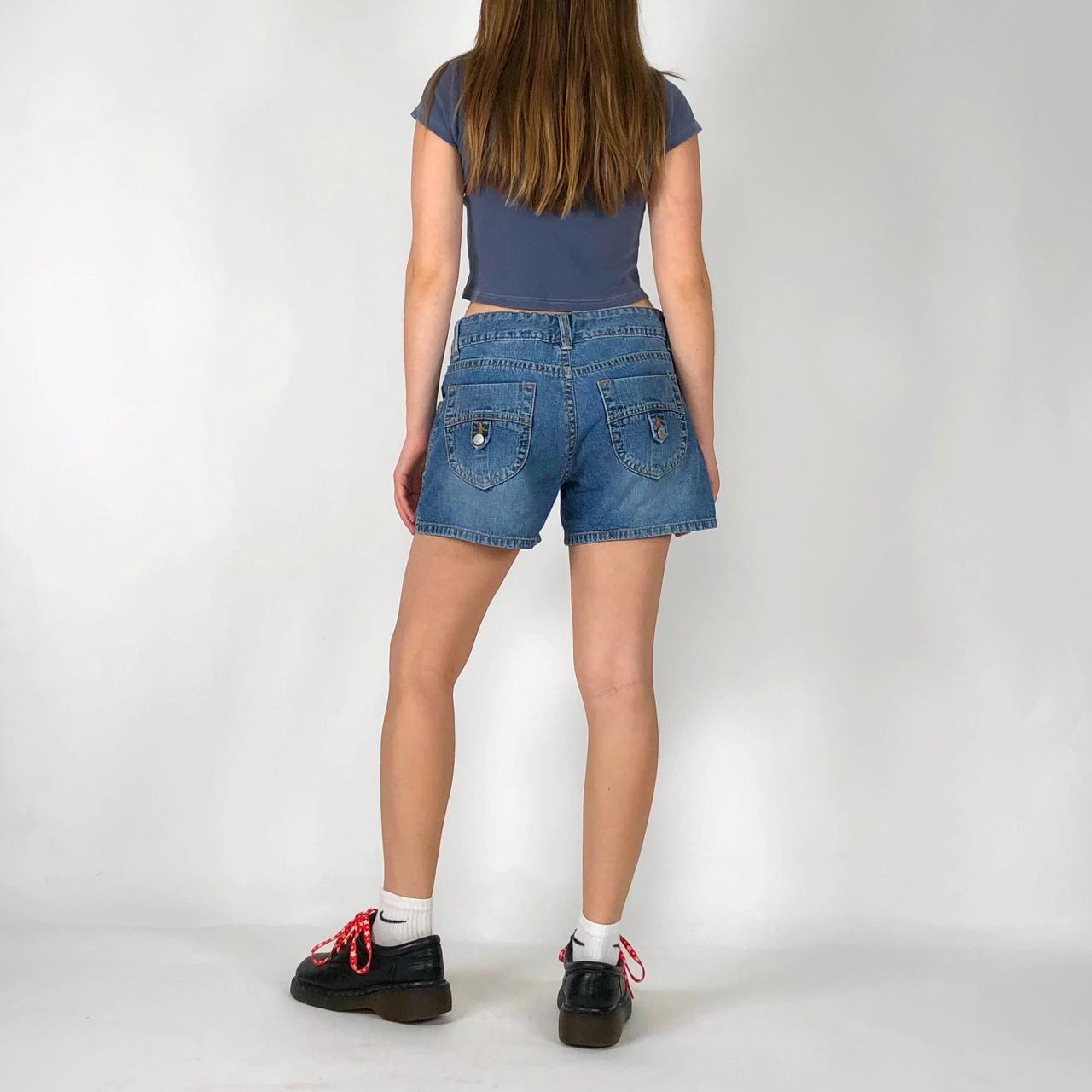 Vintage 90s denim shorts! Low rise, drawstring... - Depop