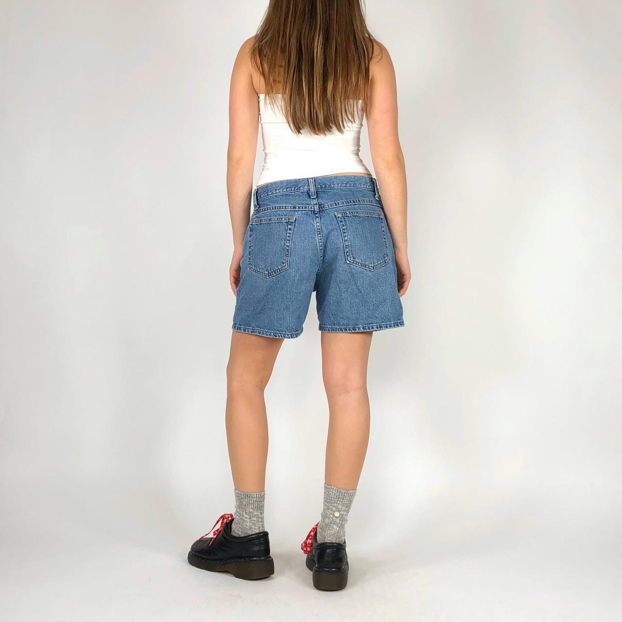 y2k denim shorts! Mid rise. Labeled a size 10 m... - Depop