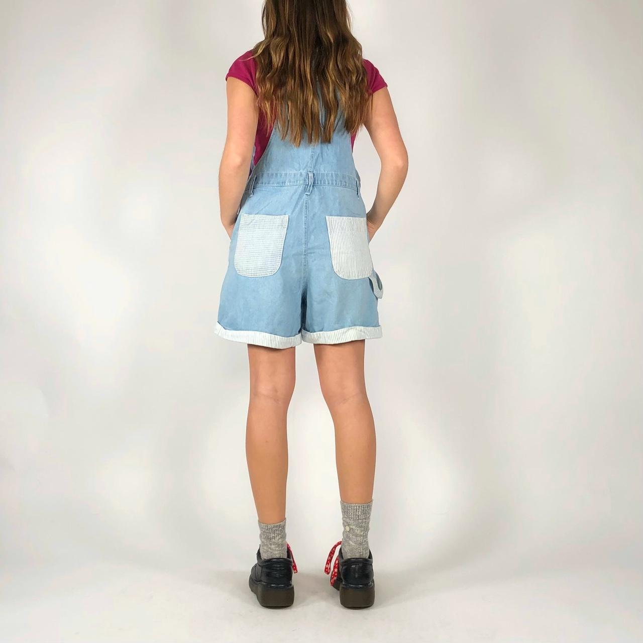 Vintage 90s denim shortalls! Adjustable straps. Some... - Depop