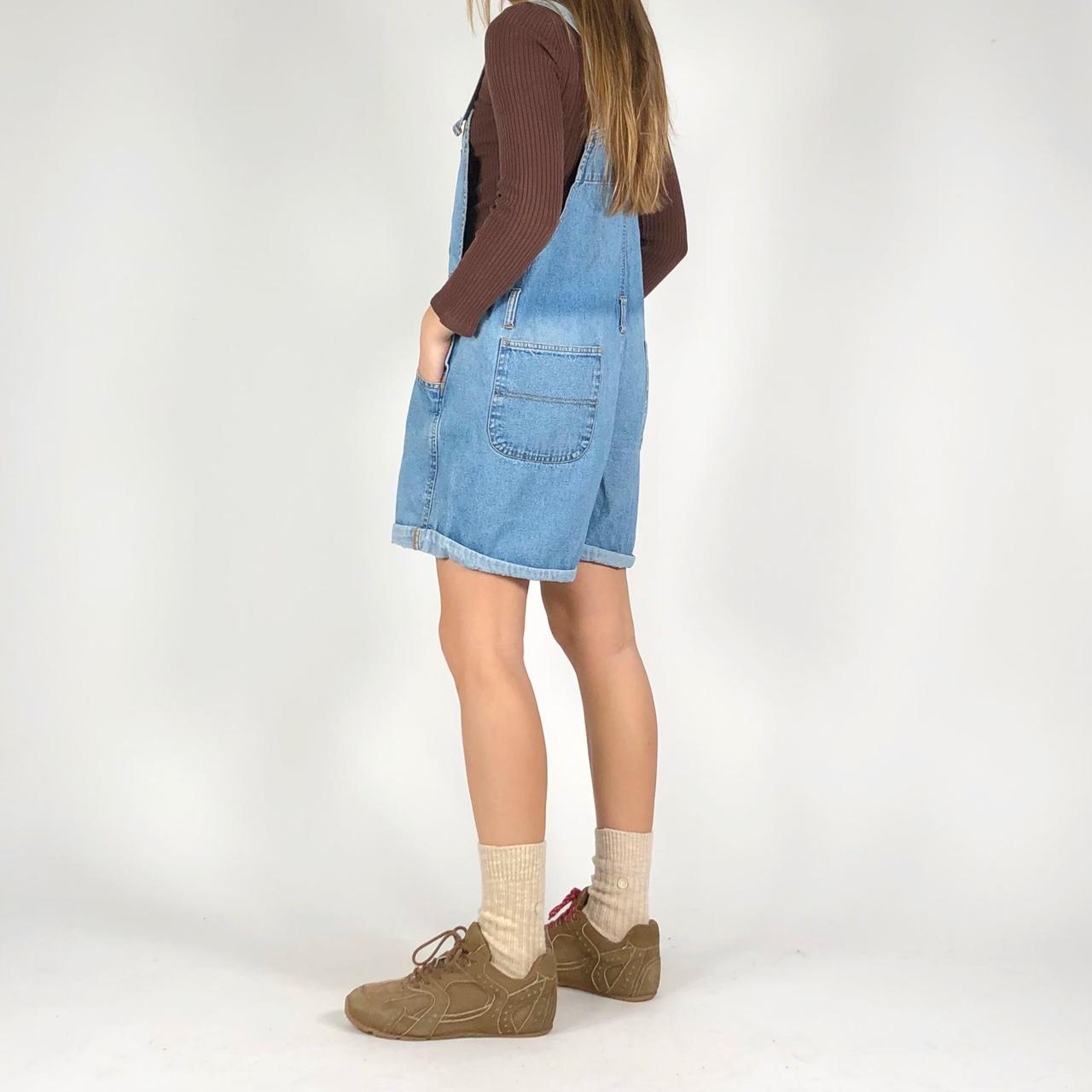 Vintage 90s denim shortalls! Cuffed hems. The straps... | Depop