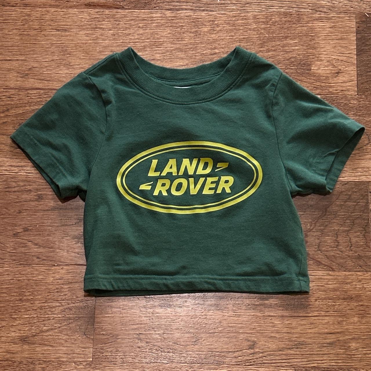 pacsun land rover emblem green cropped baby t-shirt.... - Depop