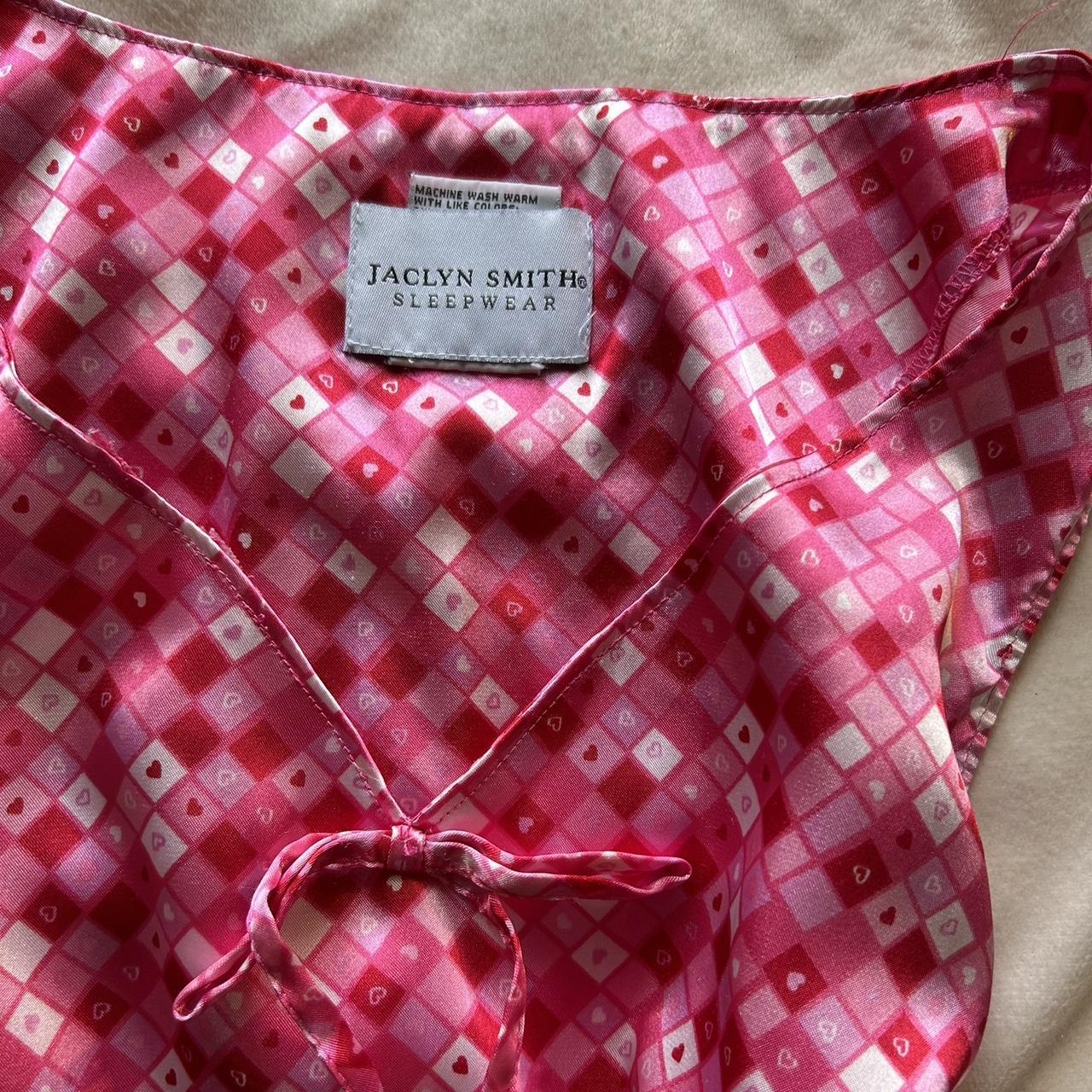 Pink and white Jaclyn Smith silk top #silkdress... | Depop