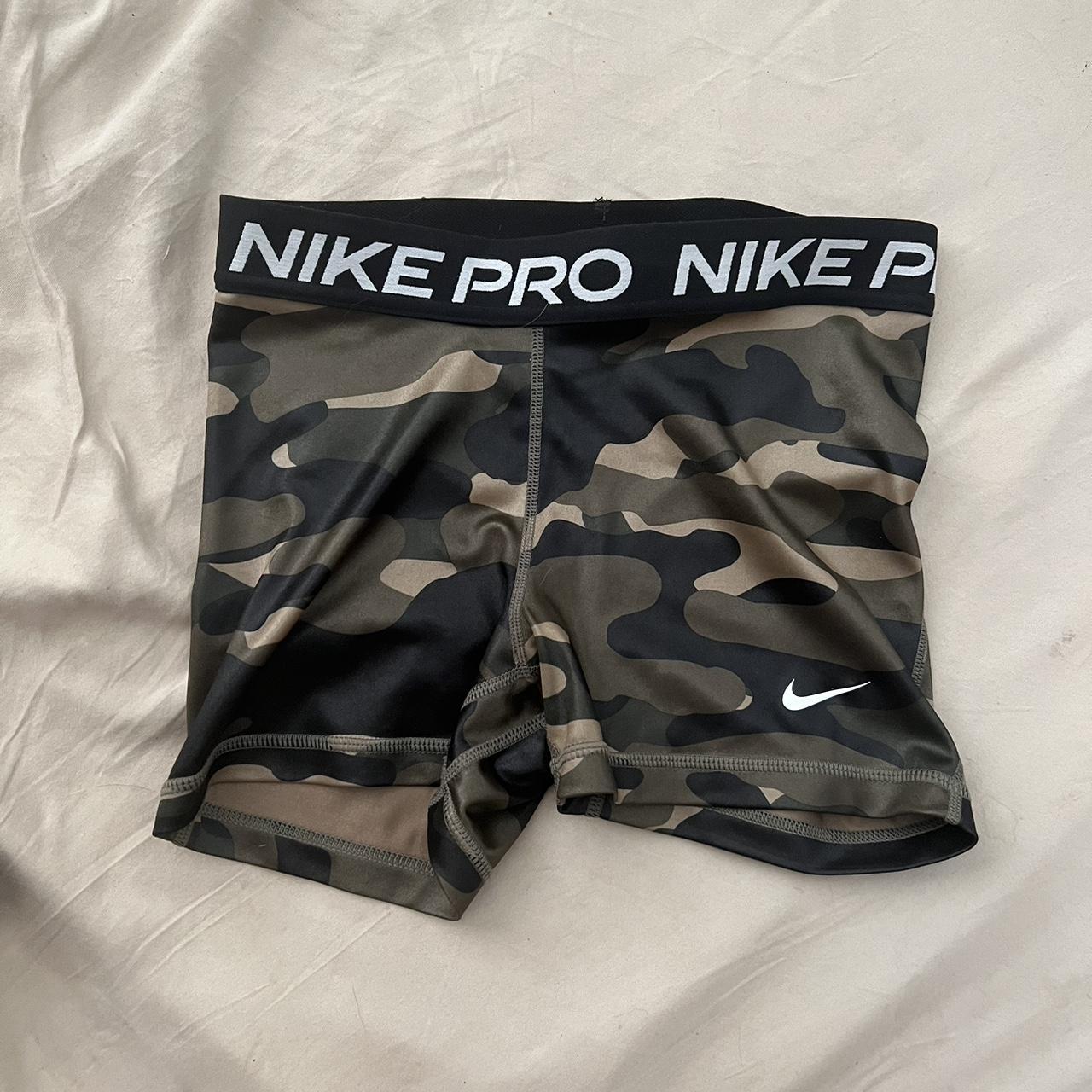 XS Nike pro dri-fit camo athletic shorts activewear... - Depop