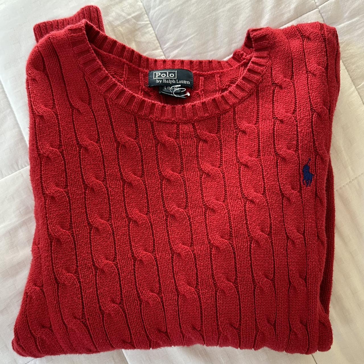 super cute red sweater Polo RALPH LAUREN ️ ️ thrifted... - Depop