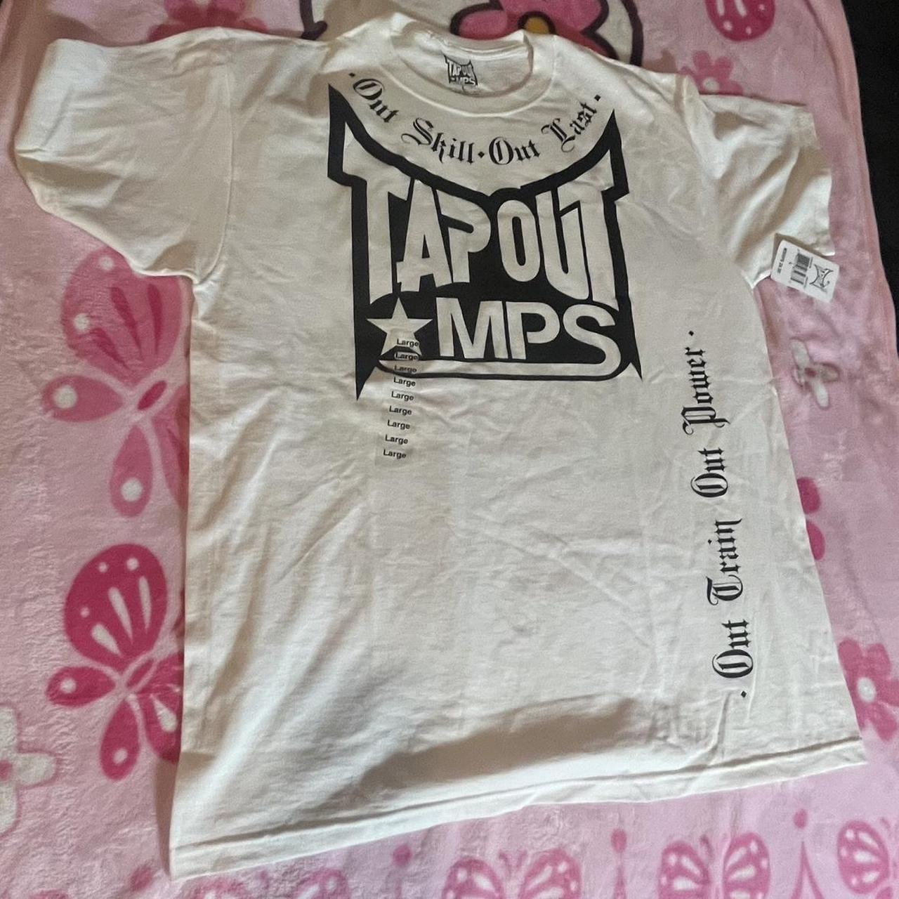 brand new white tap out shirt still has... - Depop