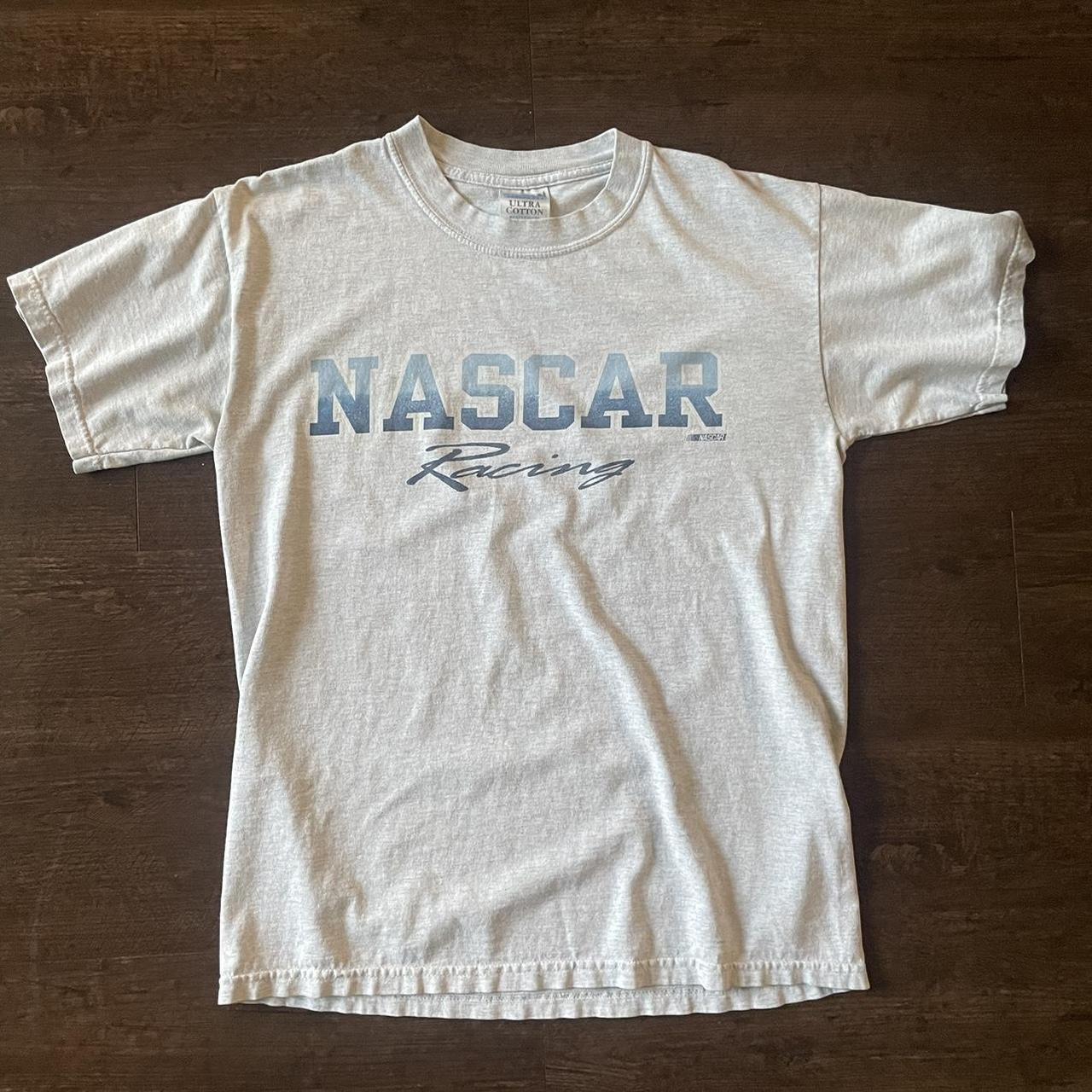 Medium gray vintage Nascar graphic tee... - Depop