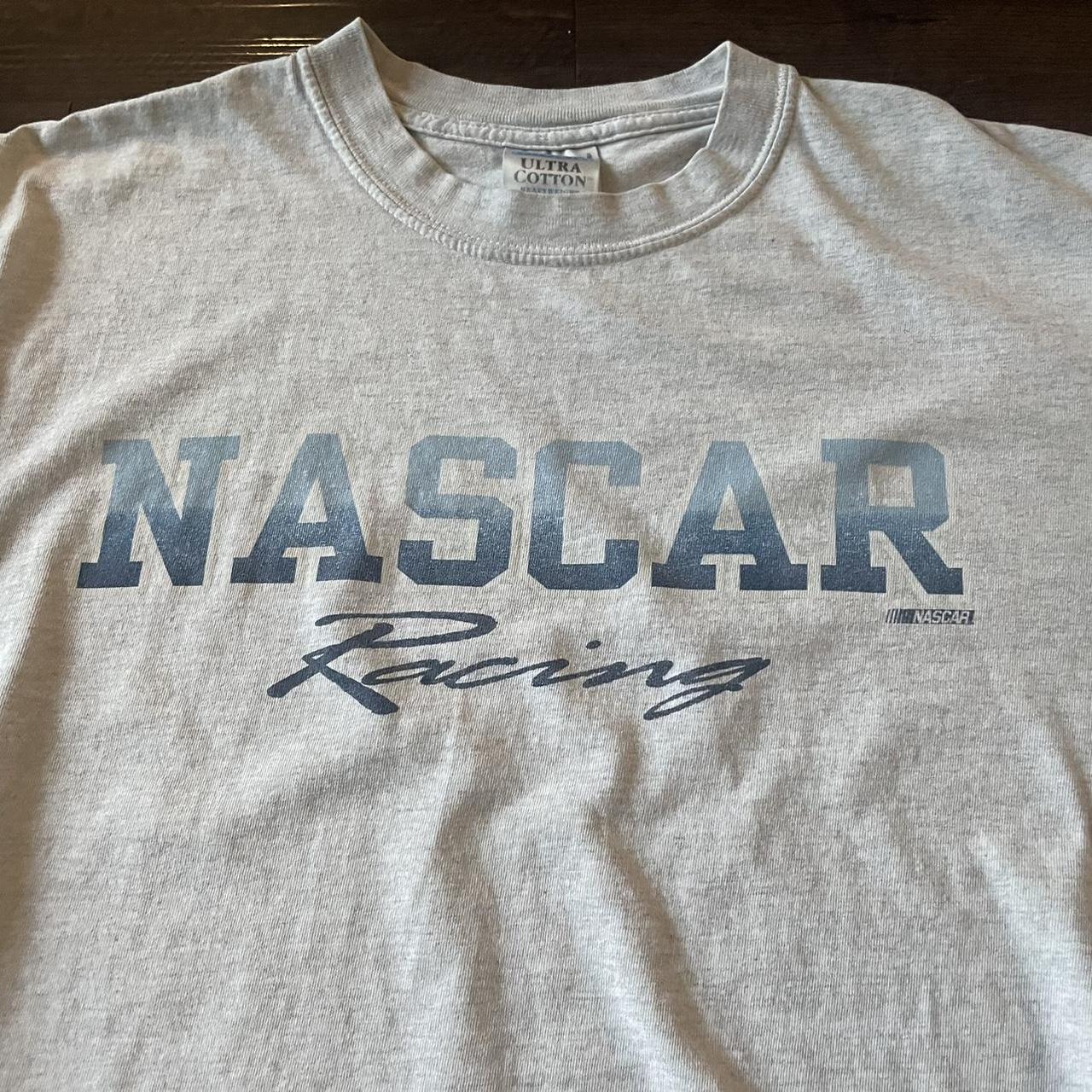 Medium gray vintage Nascar graphic tee... - Depop