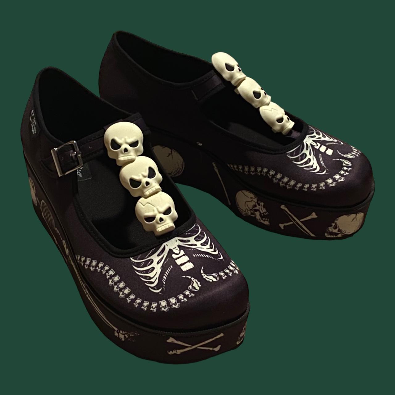 Goth Skeleton Mary Jane Platforms ☠️ Features an... - Depop