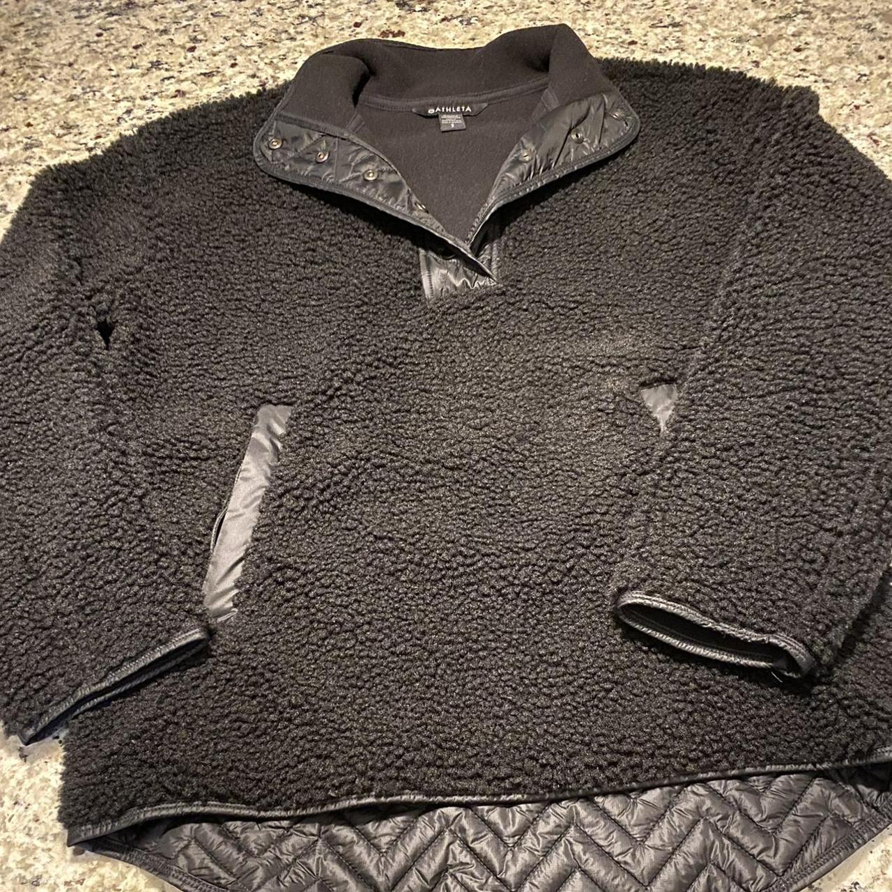athleta black fuzzy jacket! 🖤 og price: $89 -brand... - Depop