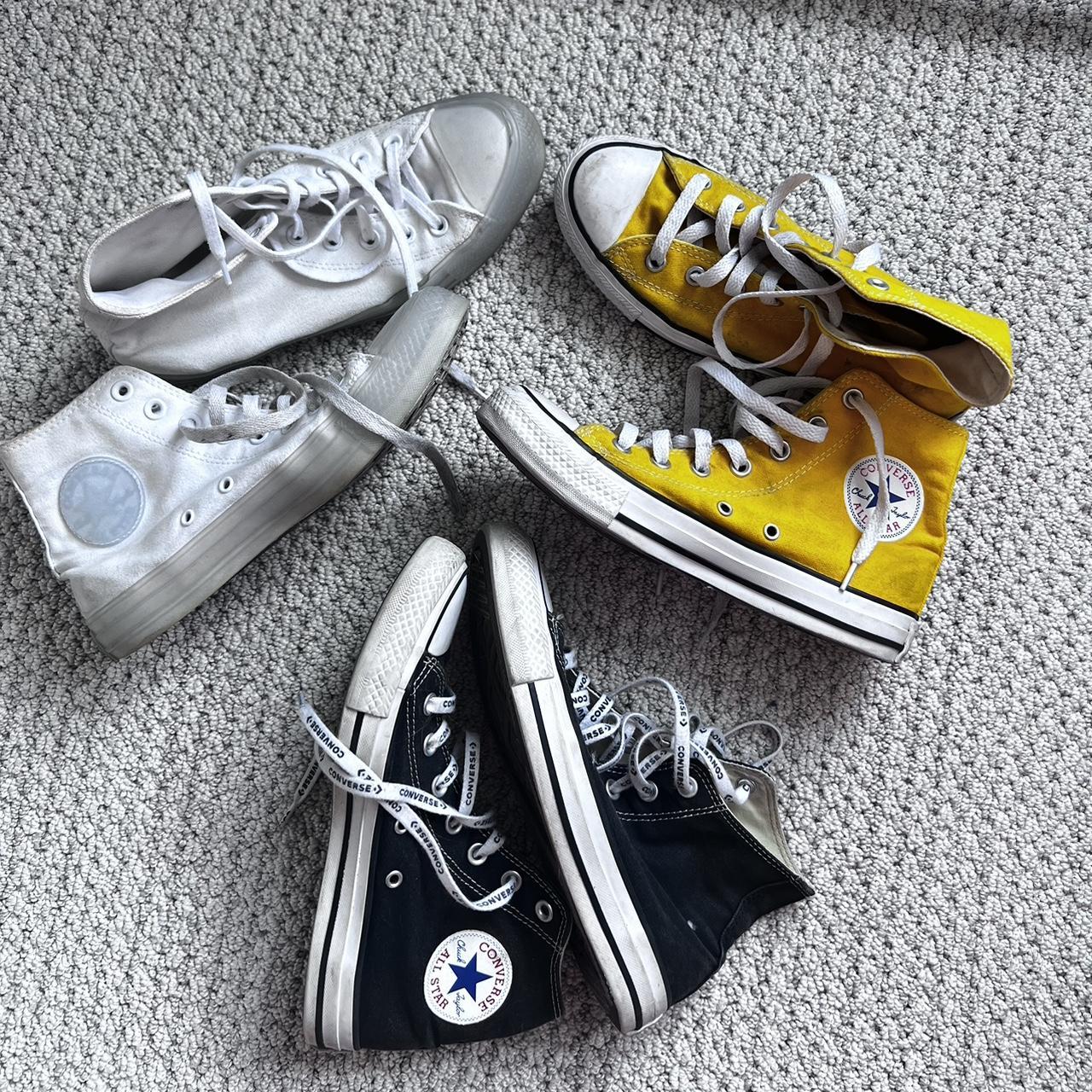 All 3 pairs of converse for $45. imperfections,... - Depop