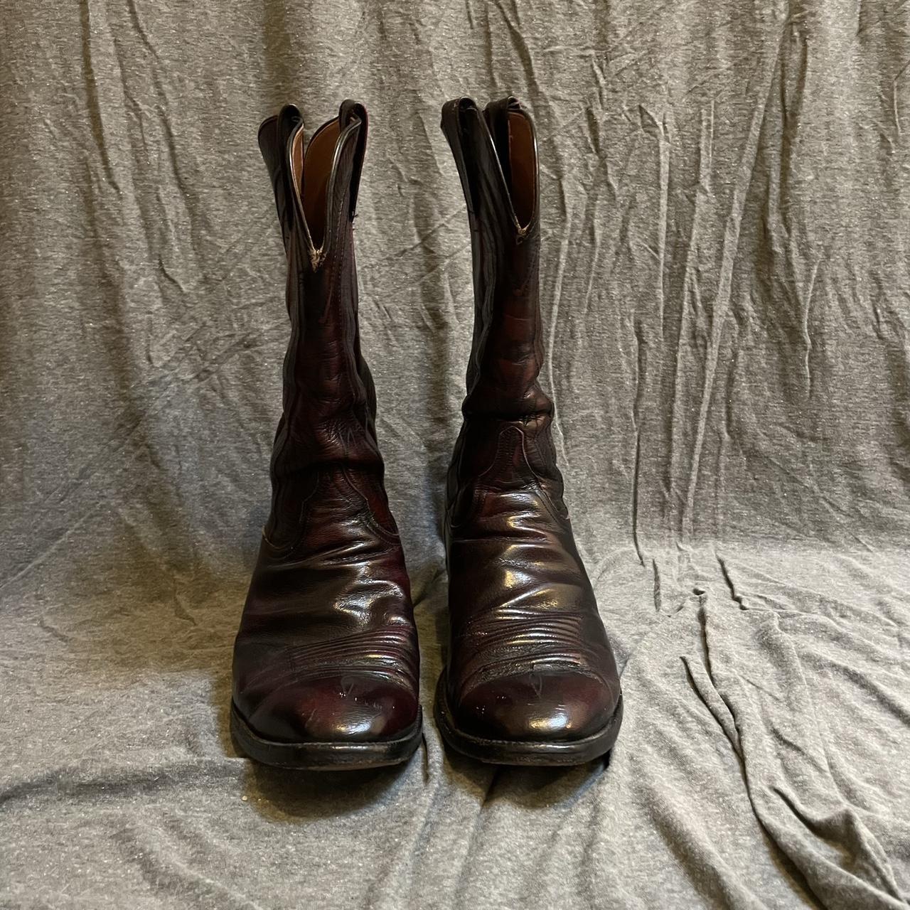 Men's Burgundy Boots | Depop