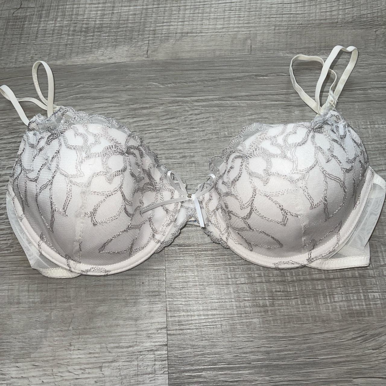 Women's White and Silver Bra | Depop