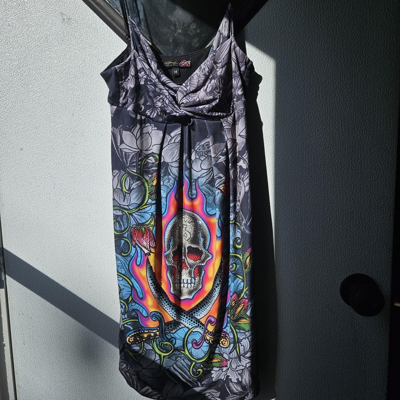 RARE ED HARDY by christian audigier Dress Skull 13... - Depop