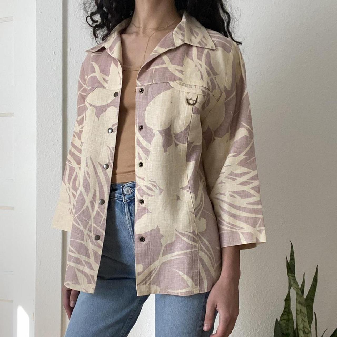 Linen Jacket BRAND: Finnkarelia MATERIAL: 100%... - Depop