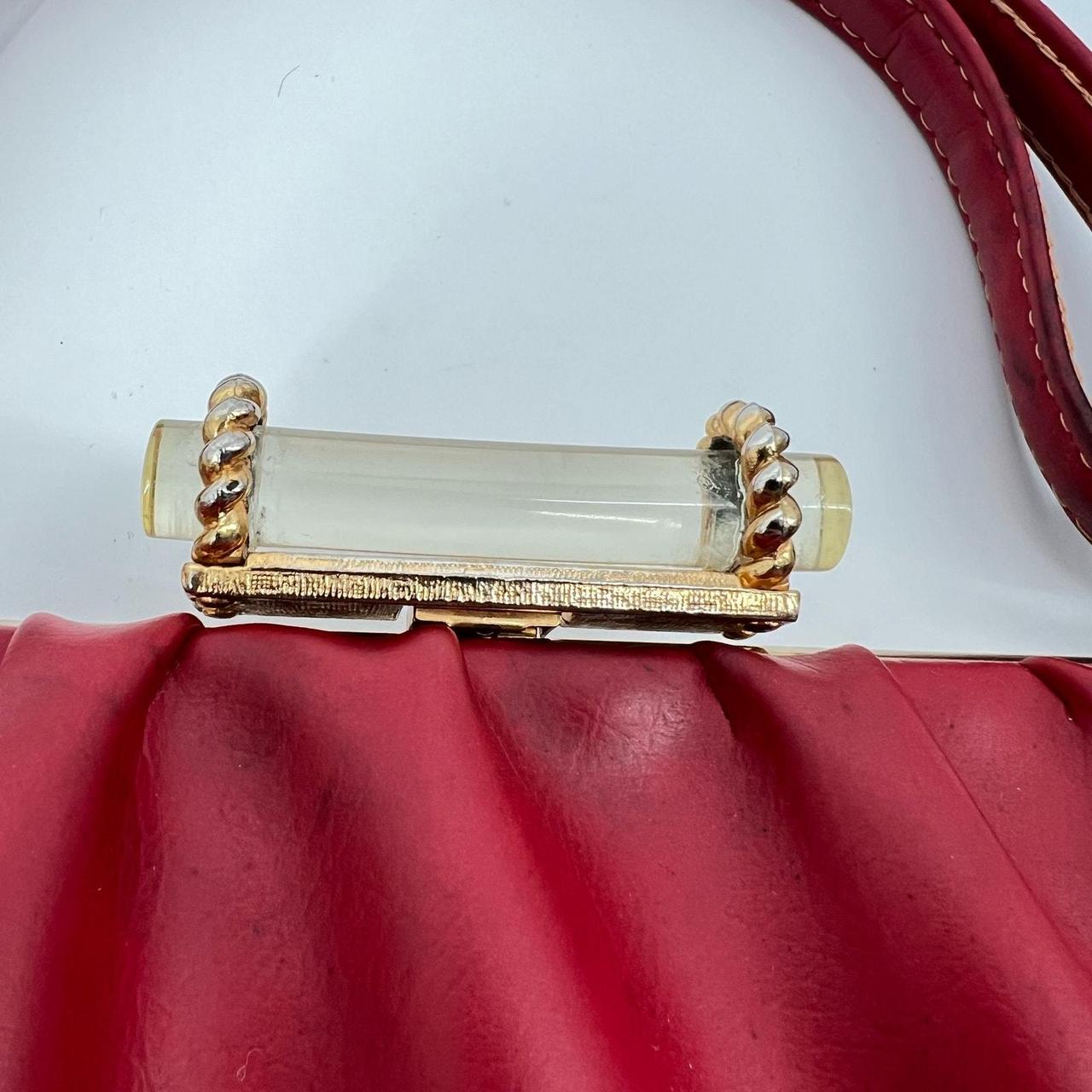 Vintage 50s 60 women's Dover style brick red handbag... - Depop