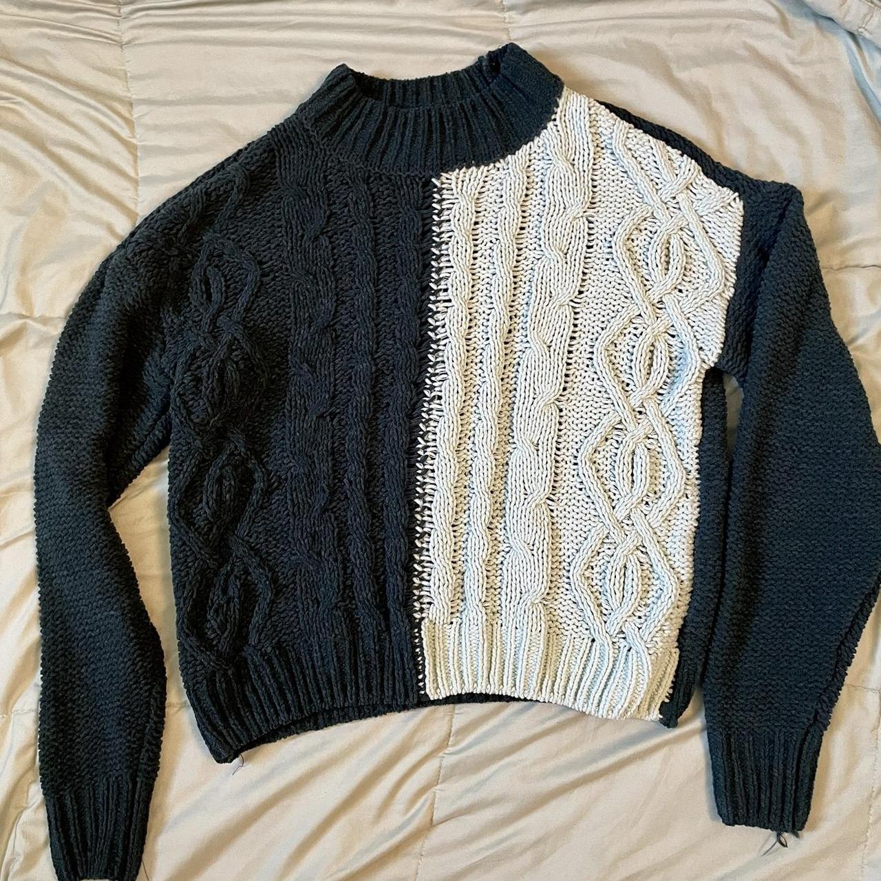 split color oversized sweater Love Ellie size M mint... - Depop