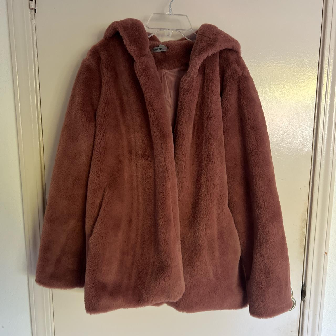 Fluffy Pink Hooded Jacket - super soft and in great... - Depop