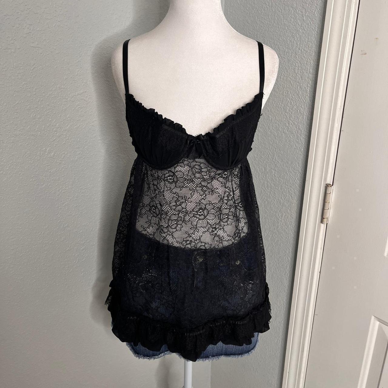 Victoria's Secret Lace Babydoll Lingerie Top Black... | Depop