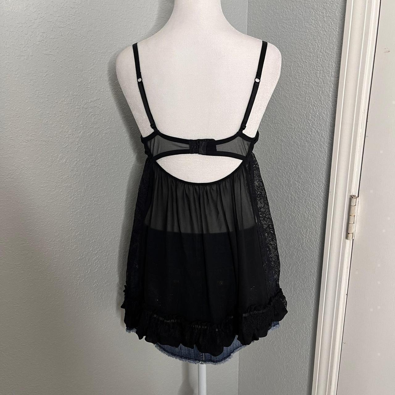 Victoria's Secret Lace Babydoll Lingerie Top Black... | Depop