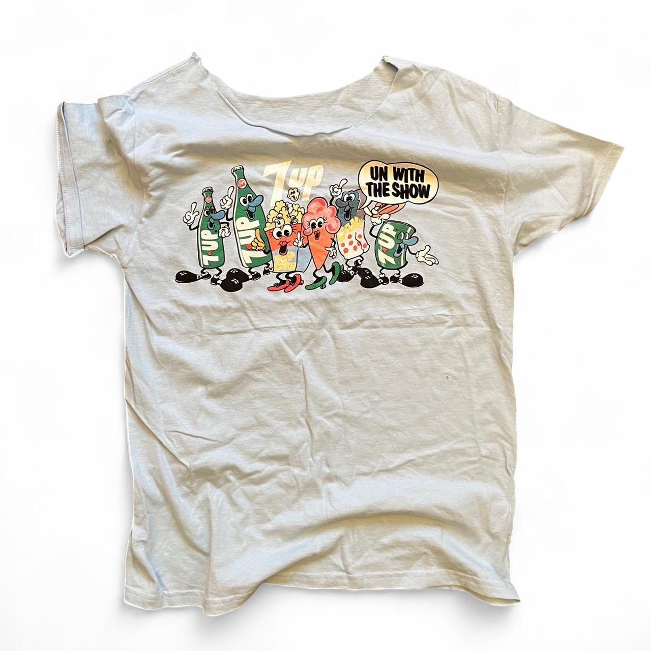 7UP 1990s promo t-shirt with all over print tshirt... | Depop