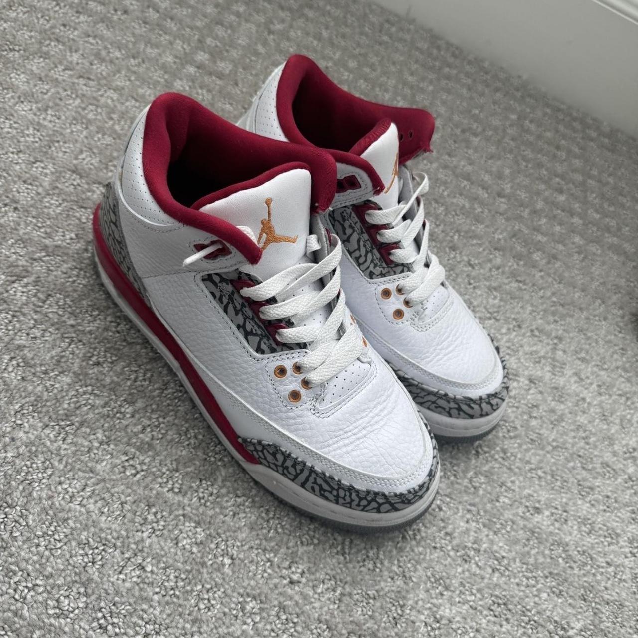 Jordan 3 Cardinal Red Used/Good condition - Depop