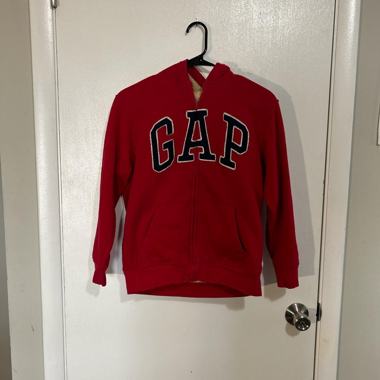 Red Zip-up GAP jacket No tag Either really small... - Depop