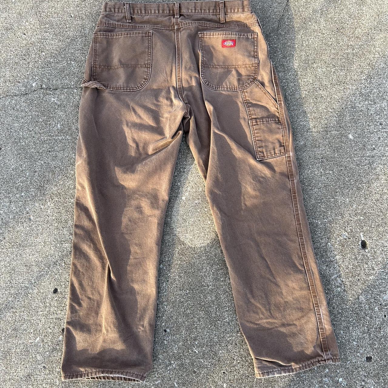 Brown dickies carpenter pants 38x32 - Depop