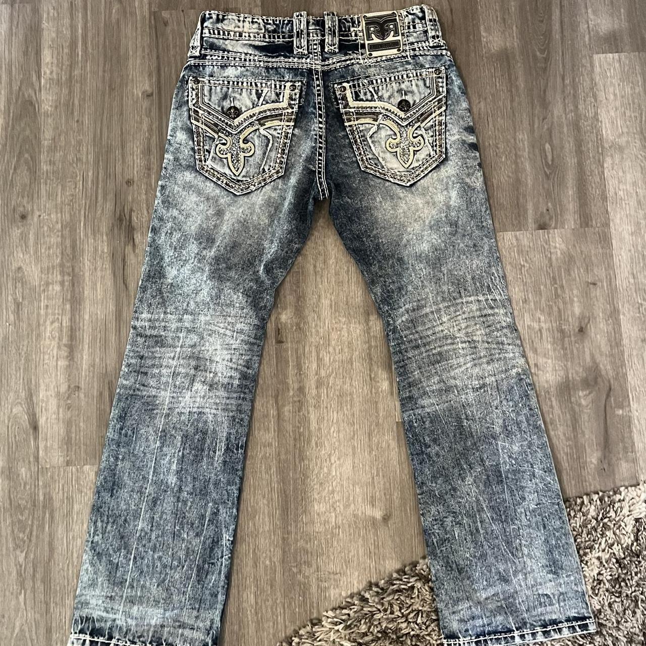 Y2K WESTERN STYLE ROCK REVIVAL BOOTCUT JEANS -... - Depop