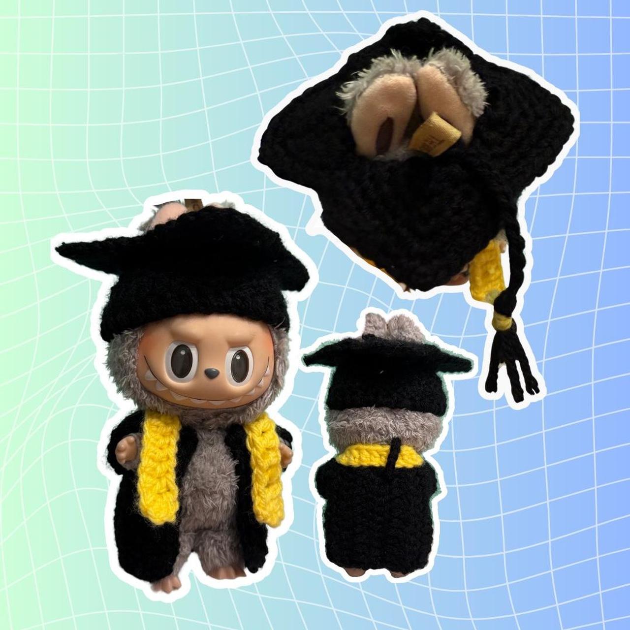 Made to order Labubu crochet cap and gown. I can... | Depop