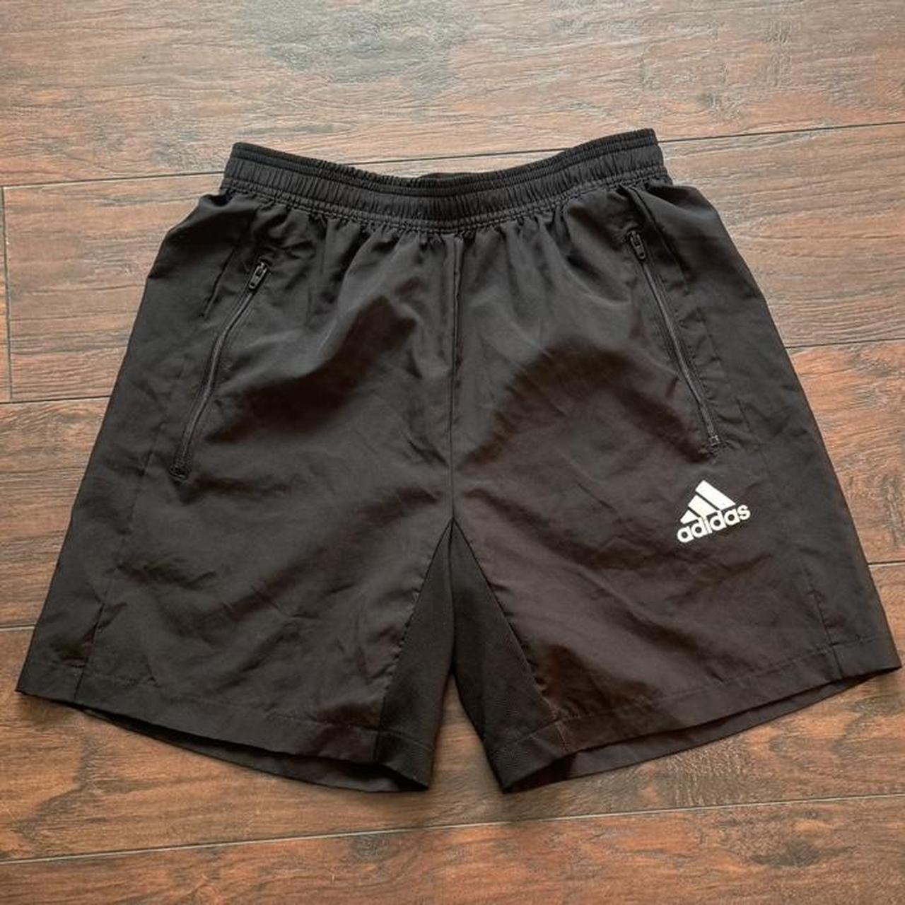 Black adidas shorts with front zipper pockets - Depop